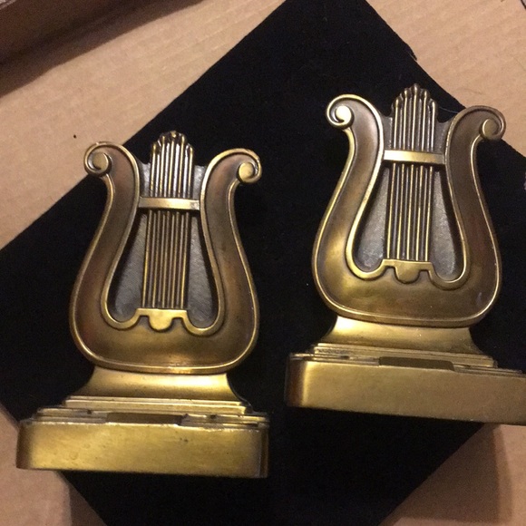 PMC | Other | Vintage Art Deco Philadelphia Metal Co Harp Bookends ...